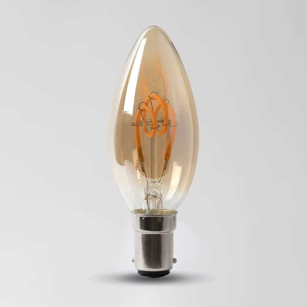 2w B15 Vintage Edison High CRI Candle LED Light Bulb 1800K T-Spiral Fi ...