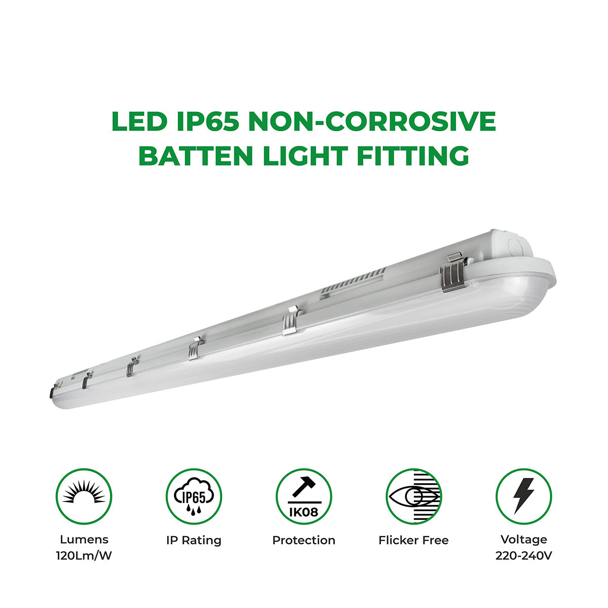 Efficient Led Ip65 Led Non Corrosive Warehouse & Factory Batten Light ...