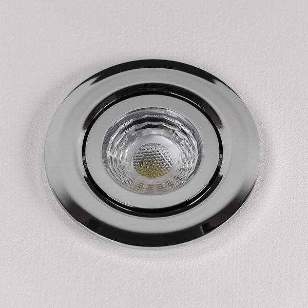 Polished Chrome Tiltable 3K Warm White Fire Rated LED 6W IP44 High CRI ...