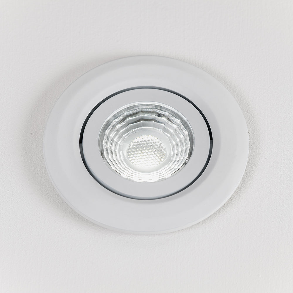 White Tiltable 3K Warm White Fire Rated LED 6W IP44 High CRI Dimmable ...